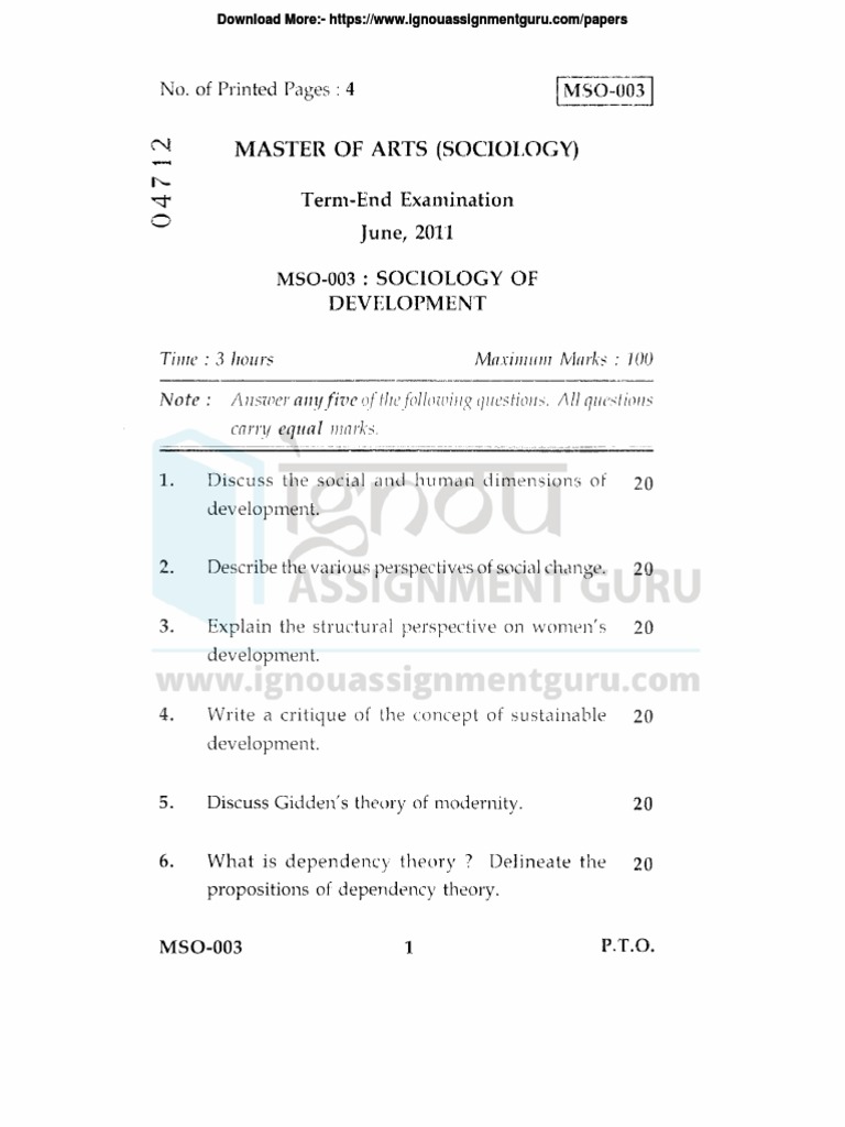 MSO 003 Previous Year Question Papers by Ignouassignmentguru | PDF