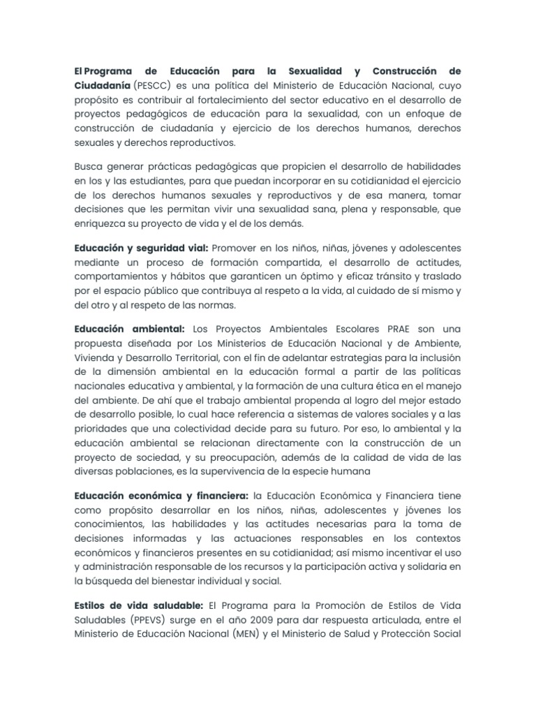 Tipos de Proyectos Transversales | PDF | Inclusión (Educación)