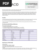Folic Acid: Bda Food Fact Sheet | PDF | Vitamin | Pregnancy