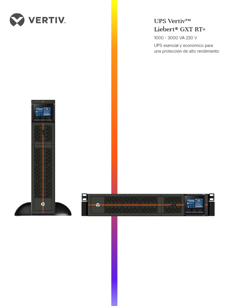 Vertiv Liebert GXT RT Ups Brochure Spanish Latam | PDF | Pantalla de cristal líquido | Red eléctrica