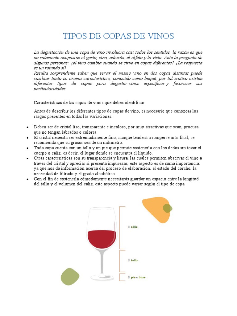 Tipos de Copas de Vinos | PDF | Vino | Bebidas alcohólicas