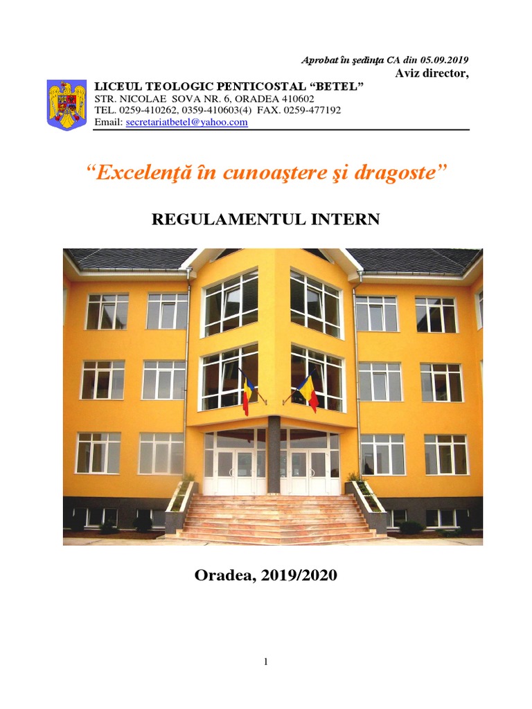 Regulament Intern 2020-2021 | PDF