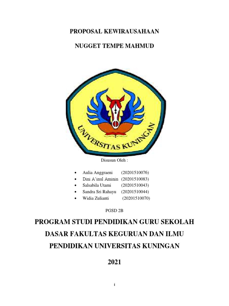Proposal Nugget Tempe Mahmud-1 | PDF | Teknologi & Rekayasa