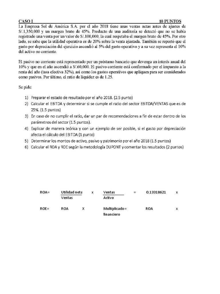 CA86 Solución Repaso Parcial 2020-1 | PDF | Servicios financieros | Inversiones