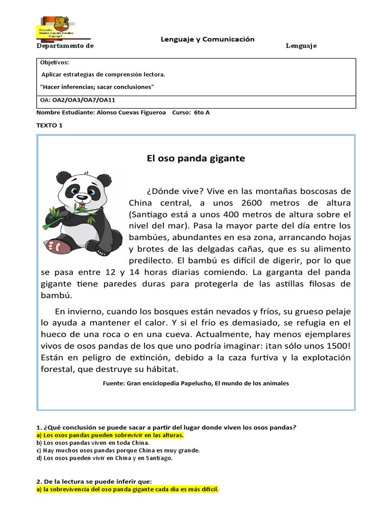 Hacer Inferencias Sacar Conclusiones | PDF