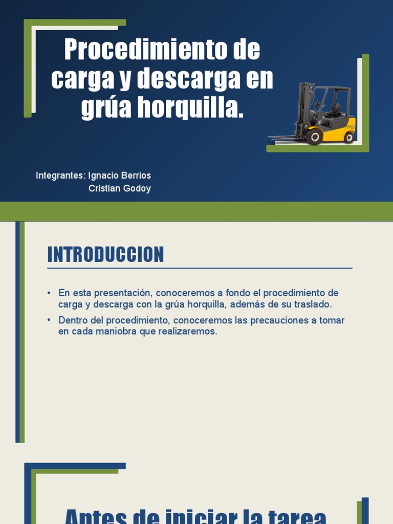 Procedimiento de Carga y Descarga en Grúa Horquilla | PDF