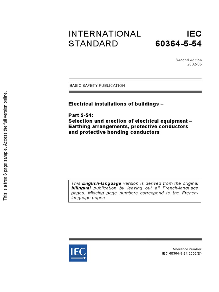 IEC 60364-5-54 (Ed2.0) en - SAMPLE | PDF