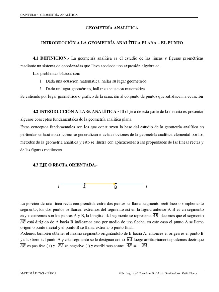 Tema 4 Introduccion A La Geometria Analitica | PDF Tema 4 Introduccion A La Geometria Analitica | PDF