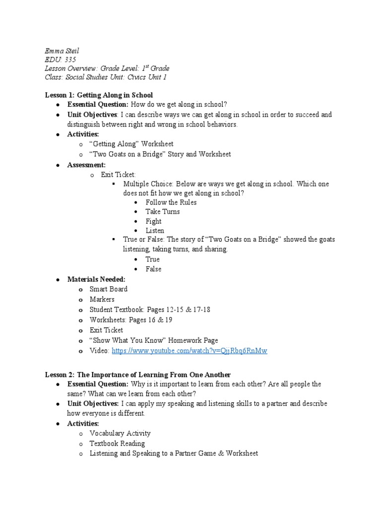 Social Studies Unit Plan Final | PDF