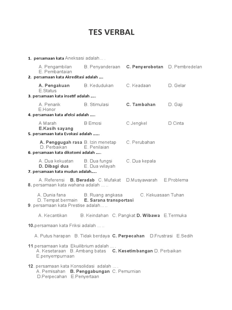 Tes Verbal | PDF