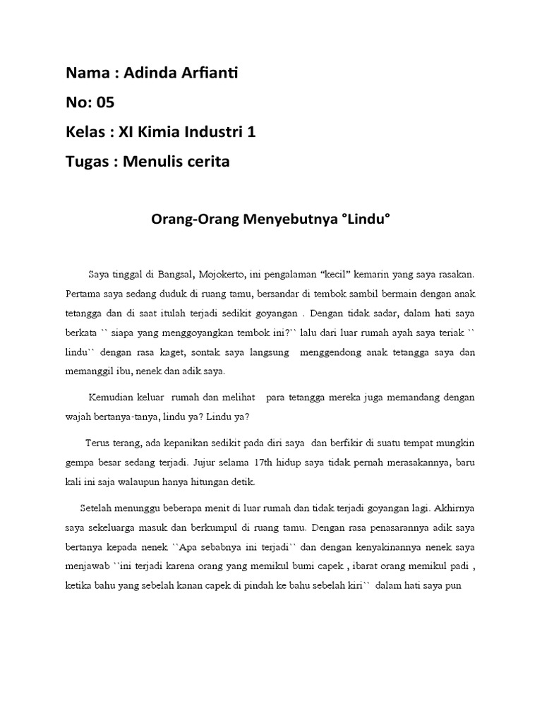 Cerpen Adinda. | PDF