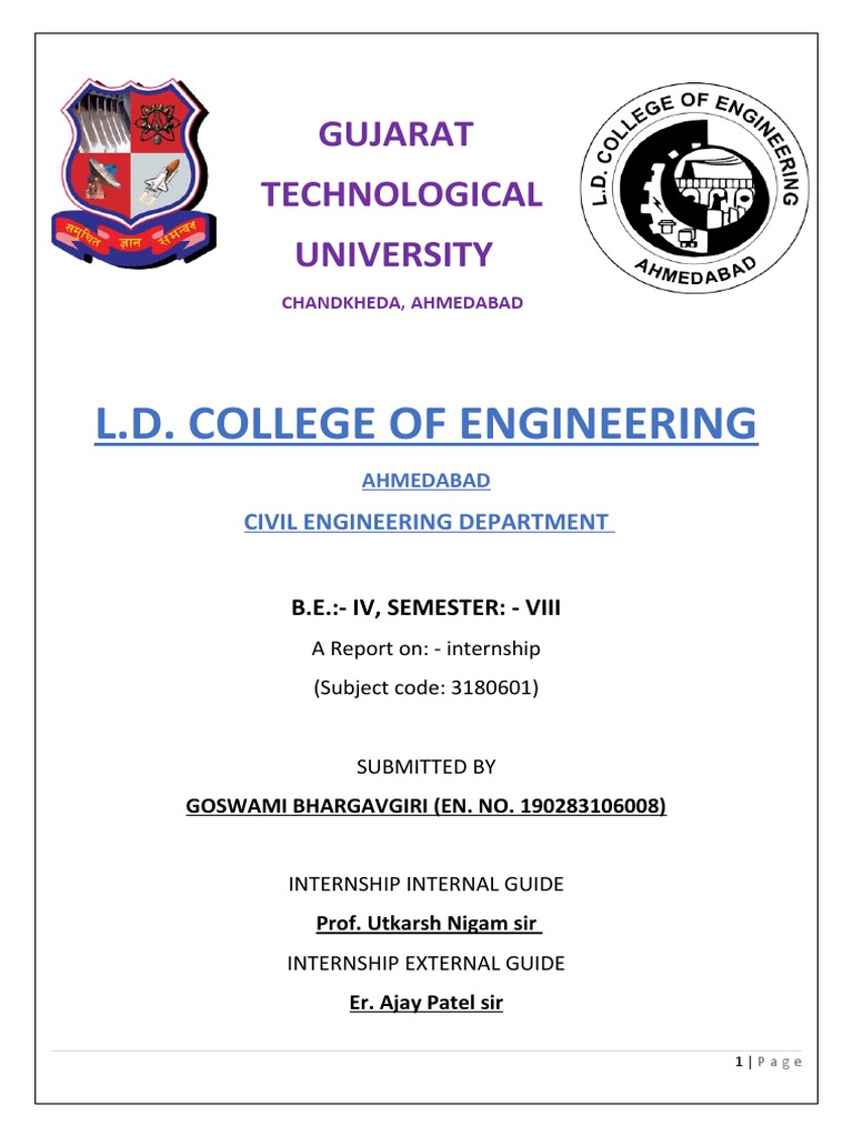 GTU Internship Report on Construction of 4 Lane Elevated Flyover | PDF ...