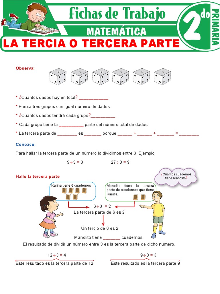 La Tercia o Tercera Parte para Segundo Grado de Primaria | PDF