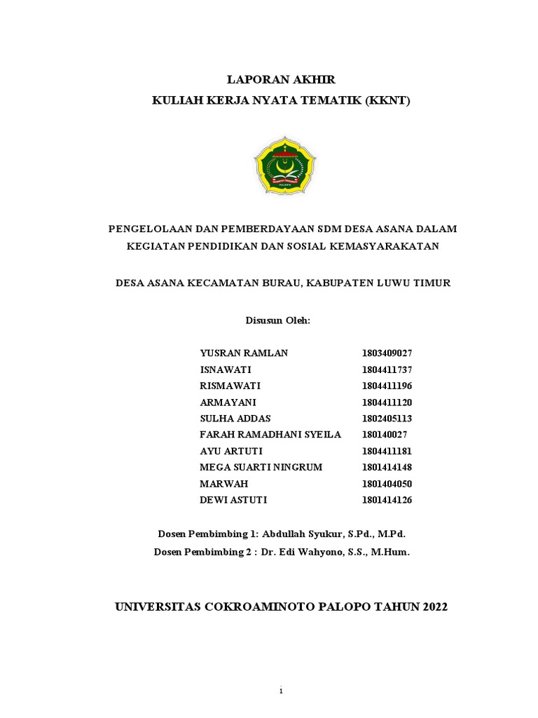 Laporan Akhir Desa Asana | PDF | Perjalanan