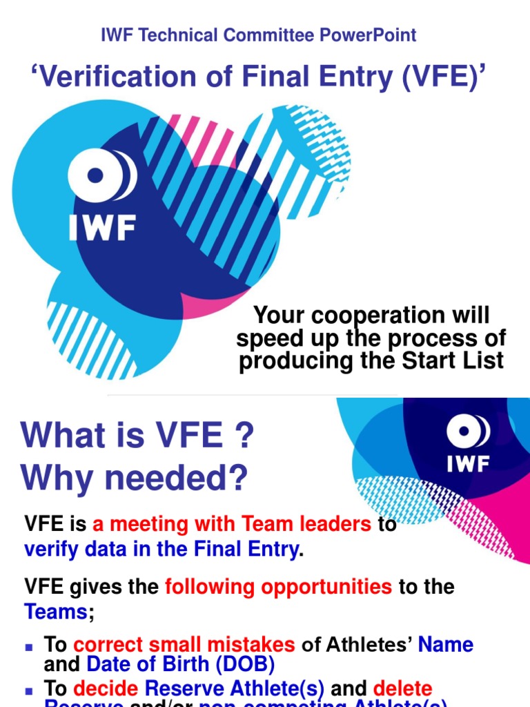 Verification of Final Entry (VFE) : Your Cooperation Will Speed Up The ...