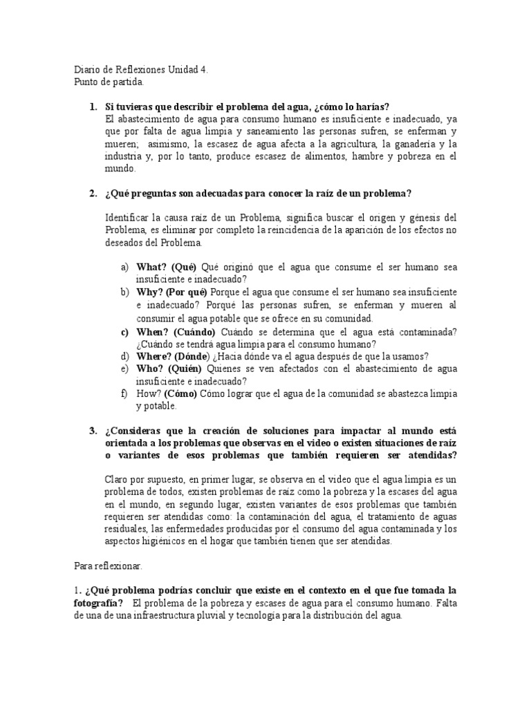 Diario de Reflexiones Unidad 4 | PDF