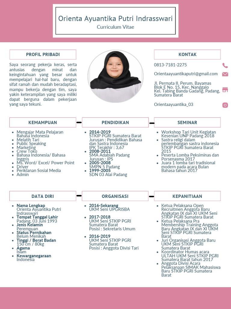 FIX-CV-Orienta Ayuantika Putri Indrasswari 2 | PDF