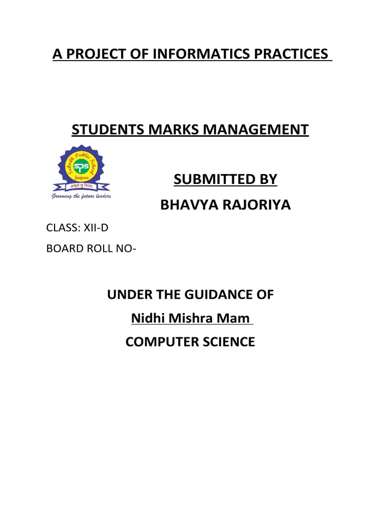 Student Marks Management System | PDF | Databases | Table (Database)