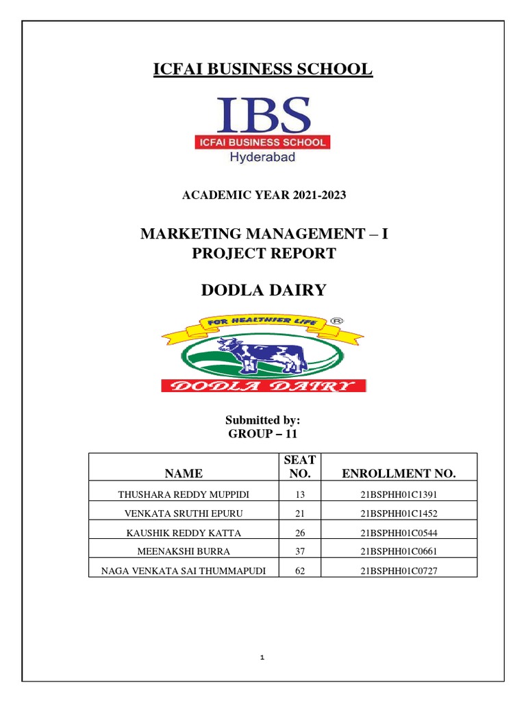 GROUP 11 - Dodla Dairy | PDF | Milk | Dairy