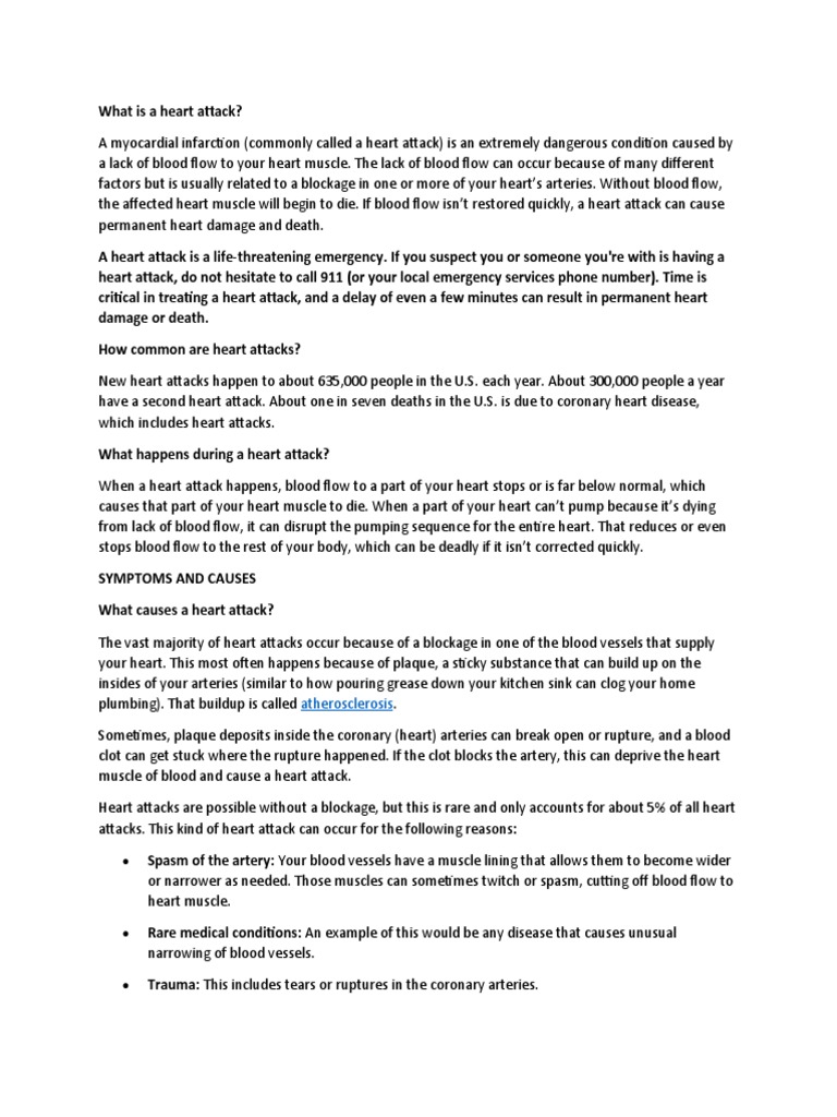 Heart Attack | PDF | Myocardial Infarction | Heart