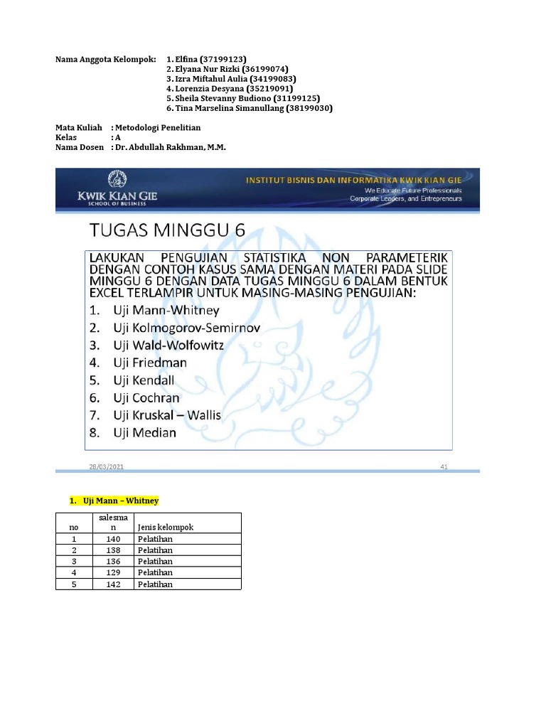 Tugas Kelompok Minggu Ke-6 Metlit | PDF