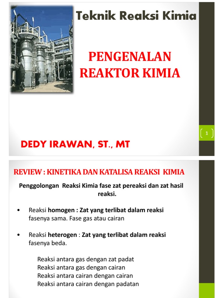 Penggolongan dan Jenis Reaktor Kimia | PDF | Teknologi & Rekayasa