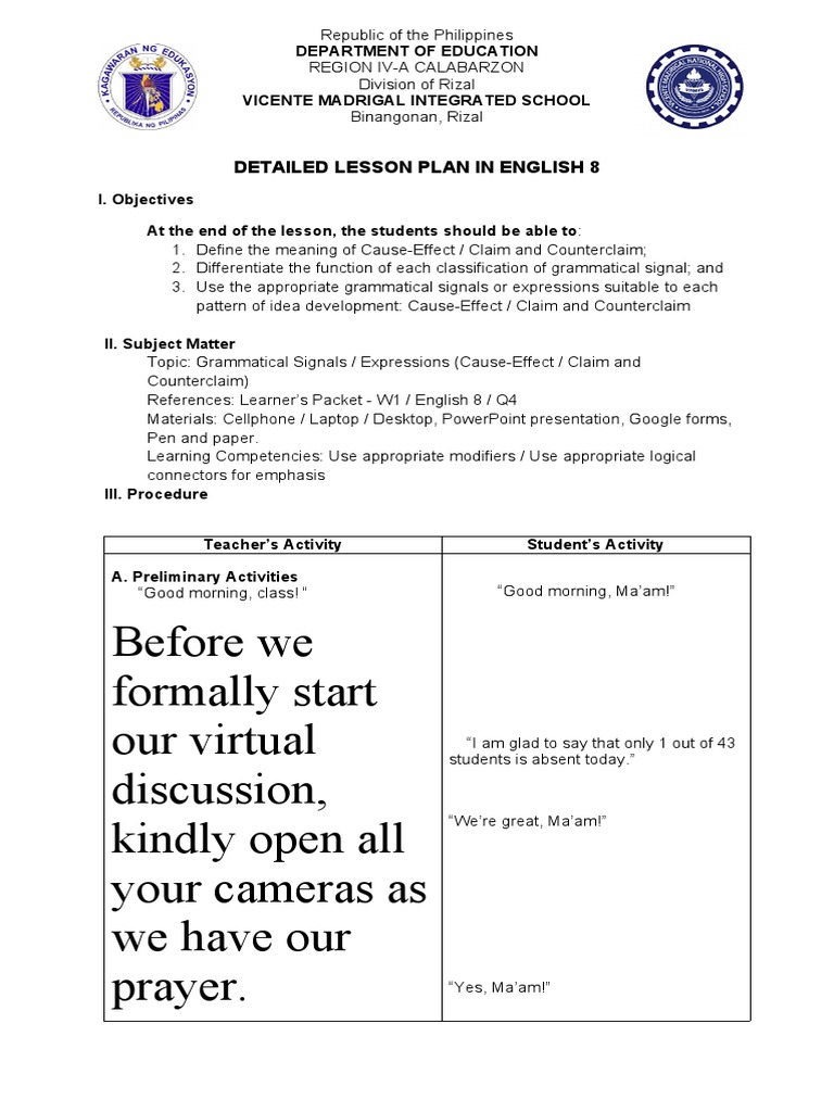 Using Grammatical Signals to Develop Ideas: A Lesson on Cause-Effect and Claim-Counterclaim ...