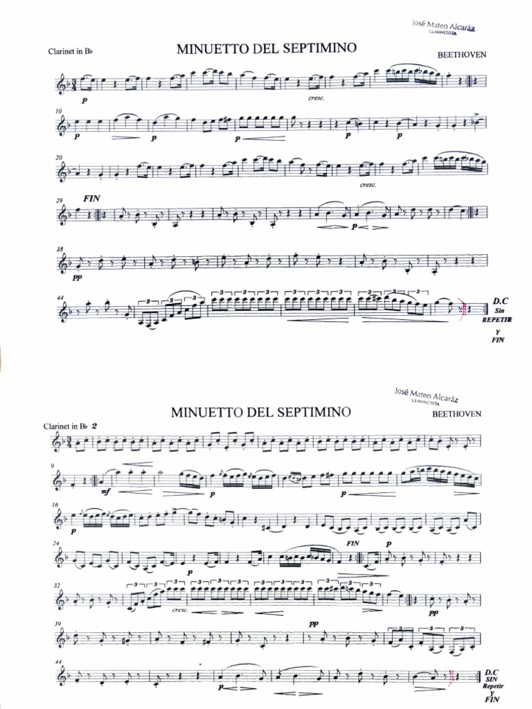 Septimino Beethoven. Trio de Clarinetes | PDF