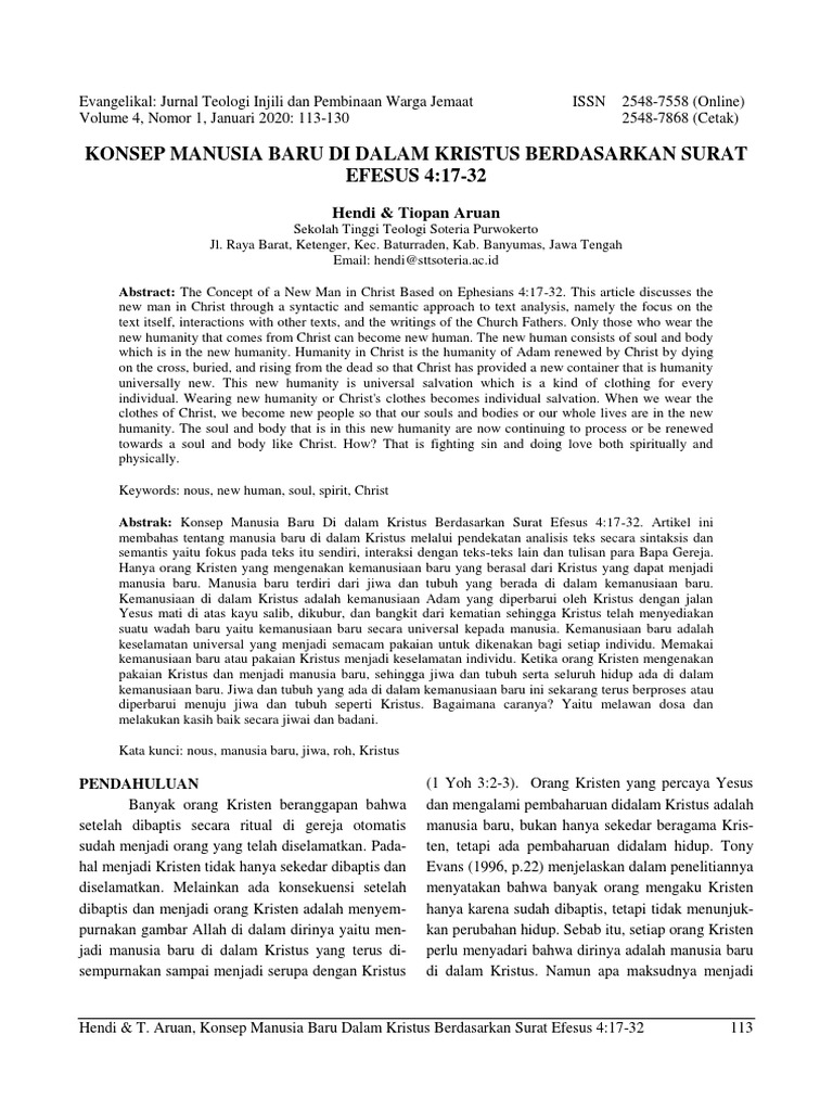 Konsep Manusia Baru Di Dalam Kristus Berdasarkan S | PDF