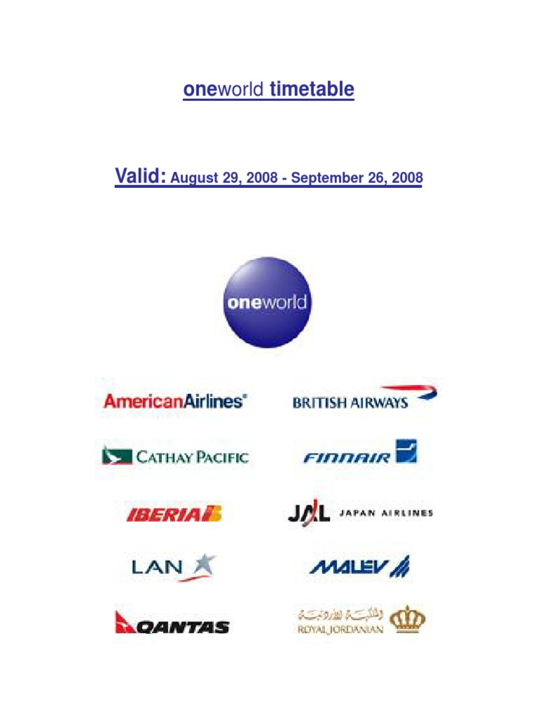 One World Timetable 2008 | PDF | Technology & Engineering