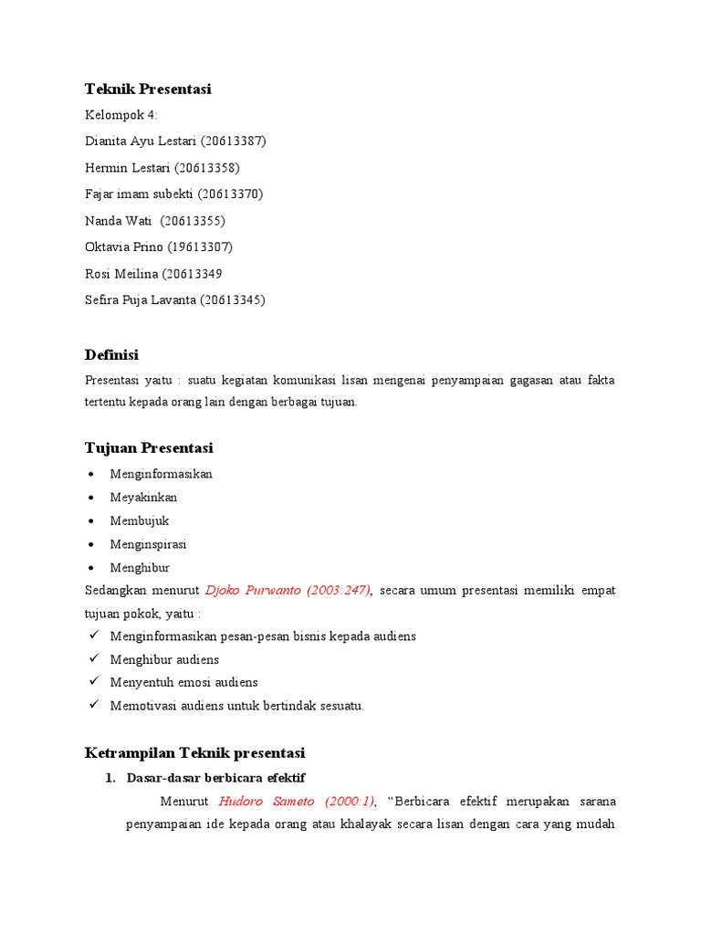 Resume Teknik Presentasi | PDF
