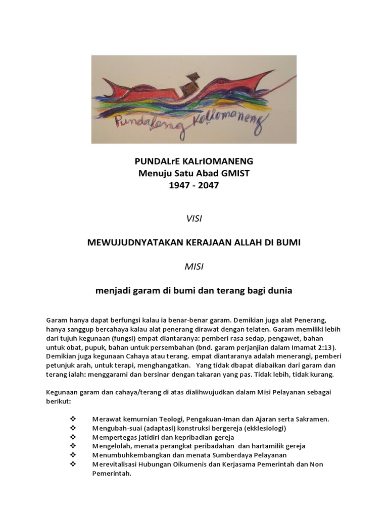 Visi Misi - GMIST | PDF