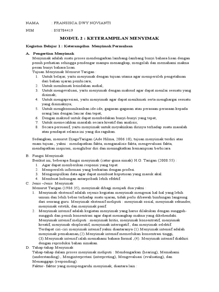 Resume Bahasa Modul2 Fransisca 858784419 | PDF
