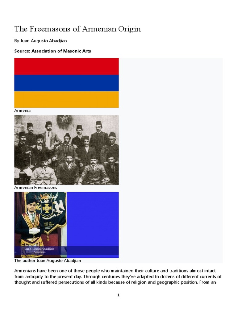The Freemasons of Armenian Origin-Fotoğraflı-Juan Augusto Abadjian ...