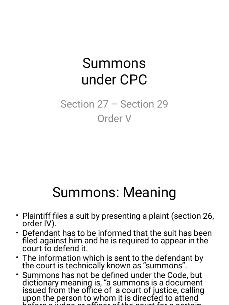 Summons To Defendant | PDF