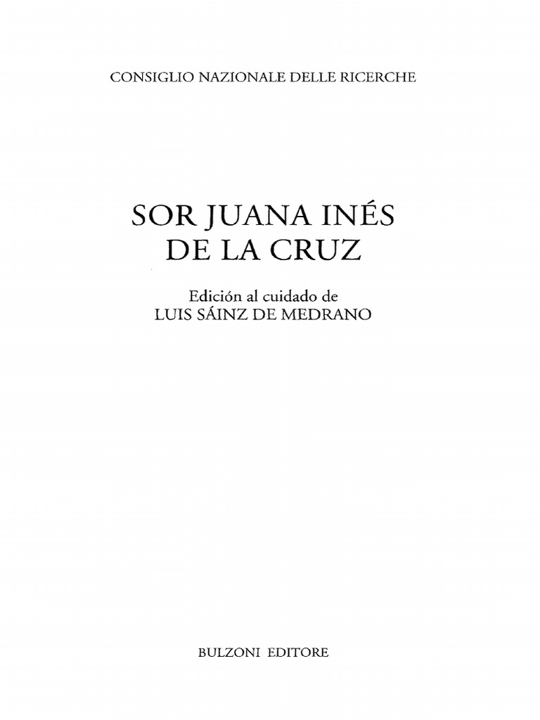 Sainz de Medrano Luis - Sor Juana Ines de La Cruz | PDF
