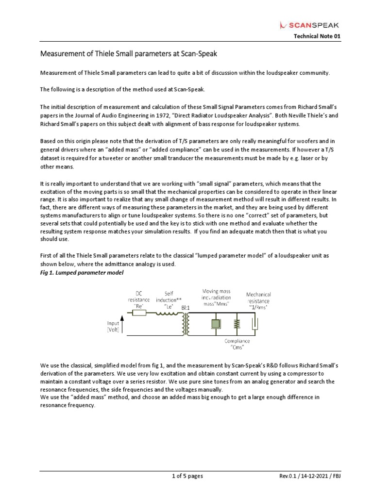 Thiele Small Parameter Measurement Guide | PDF | Loudspeaker ...