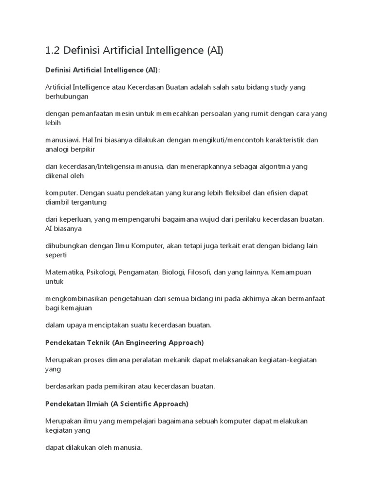 Topik All - PENGENALAN ARTIFICIAL INTELLIGENCE | PDF | Komputer