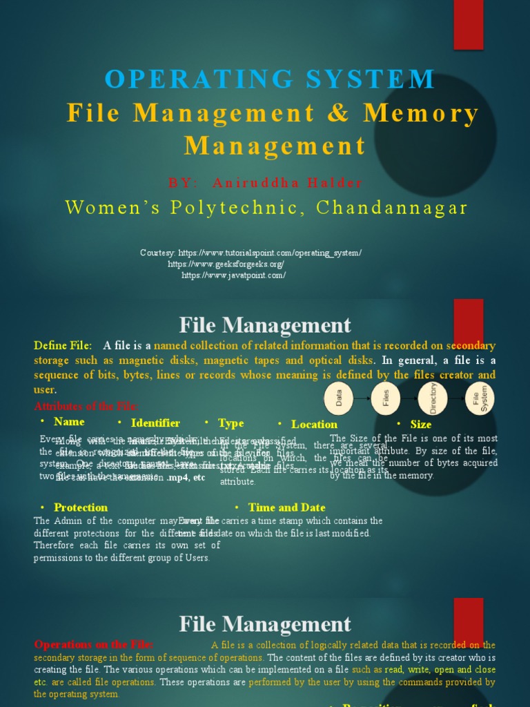 Unit05 - File Management & Memory Management | PDF | Computer File | Computer Data Storage