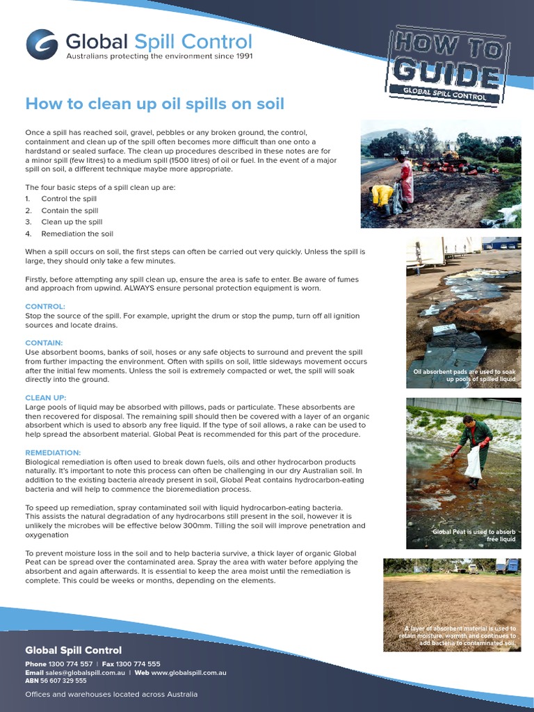 Oil Spill Cleanup on Soil Guide | PDF | Oil Spill | Environmental ...
