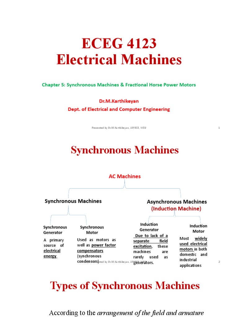 Chapter 5 Synchronous Machines and FHP Machines | PDF | Electric Motor ...