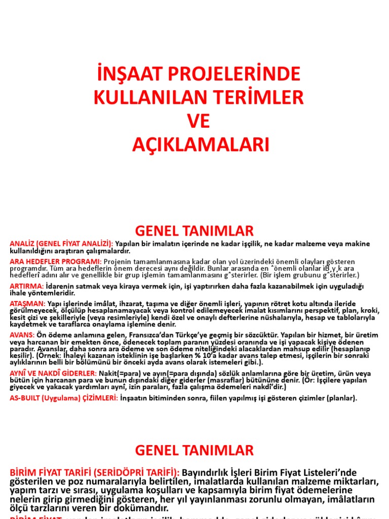 İnşaat Terimler | PDF