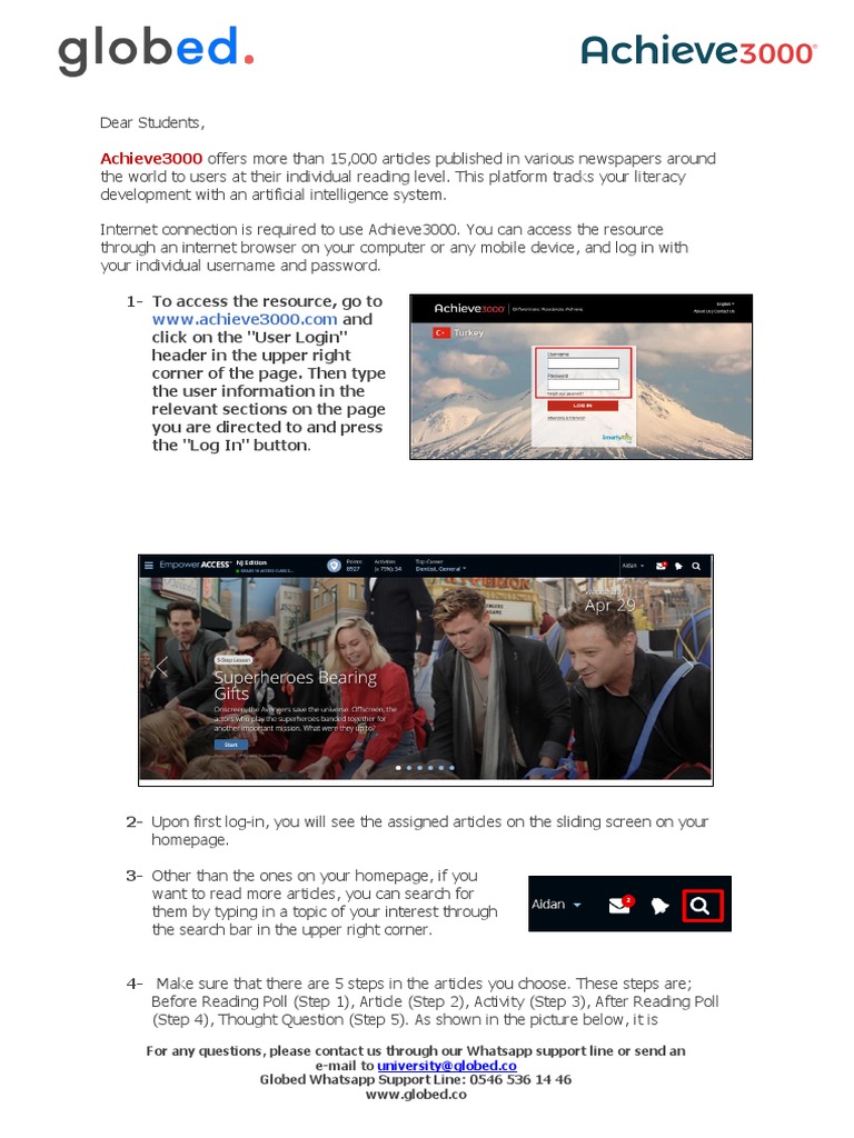 Achieve3000 User Guide | PDF