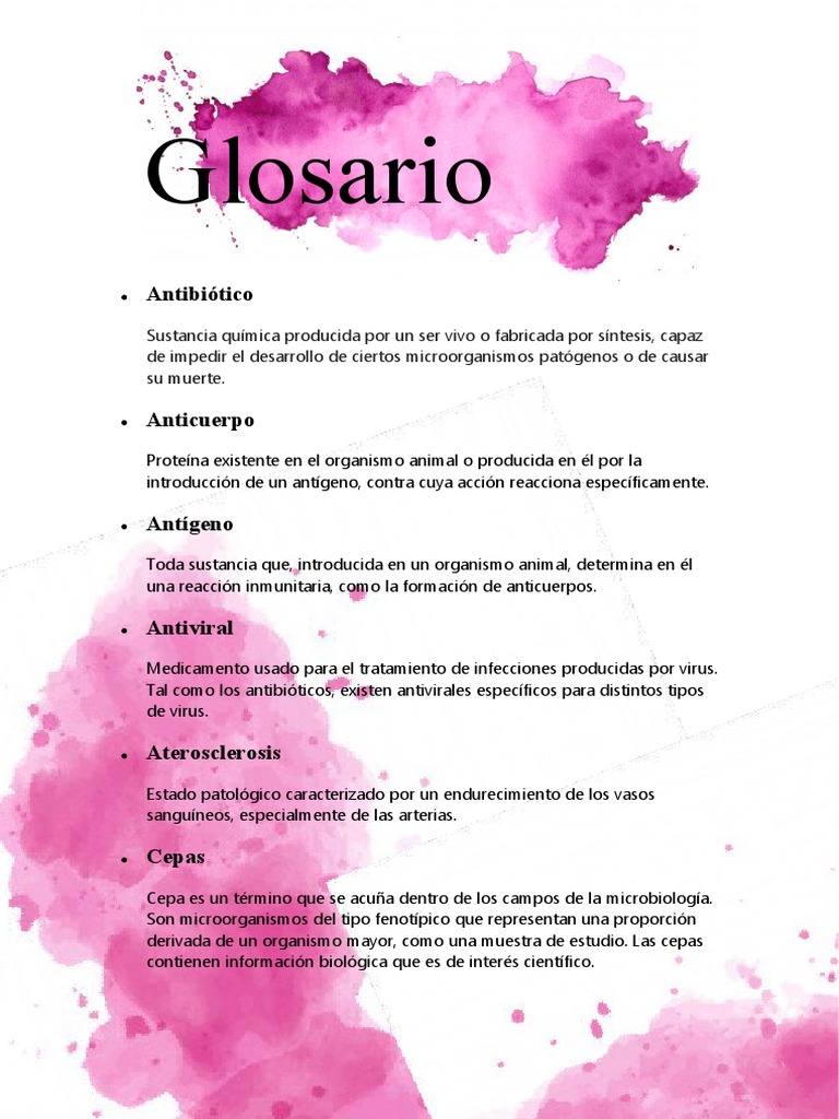 Glosario Biologia | PDF | Relaciones personales, crianza y desarrollo personal | Salud y bienestar