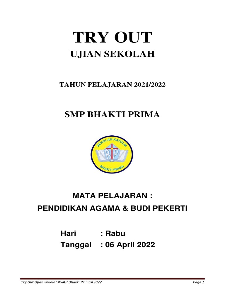 Try Out Agama 2022-Soal | PDF | Agama & Spiritualitas