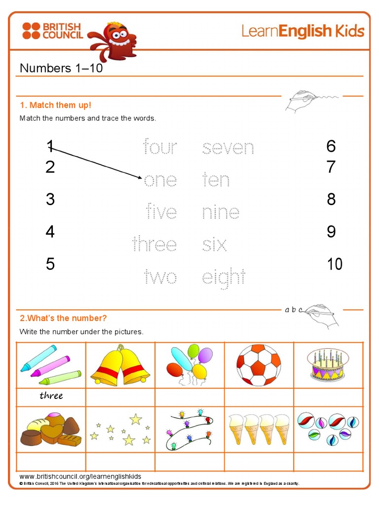 Worksheets Numbers 1 10 | PDF
