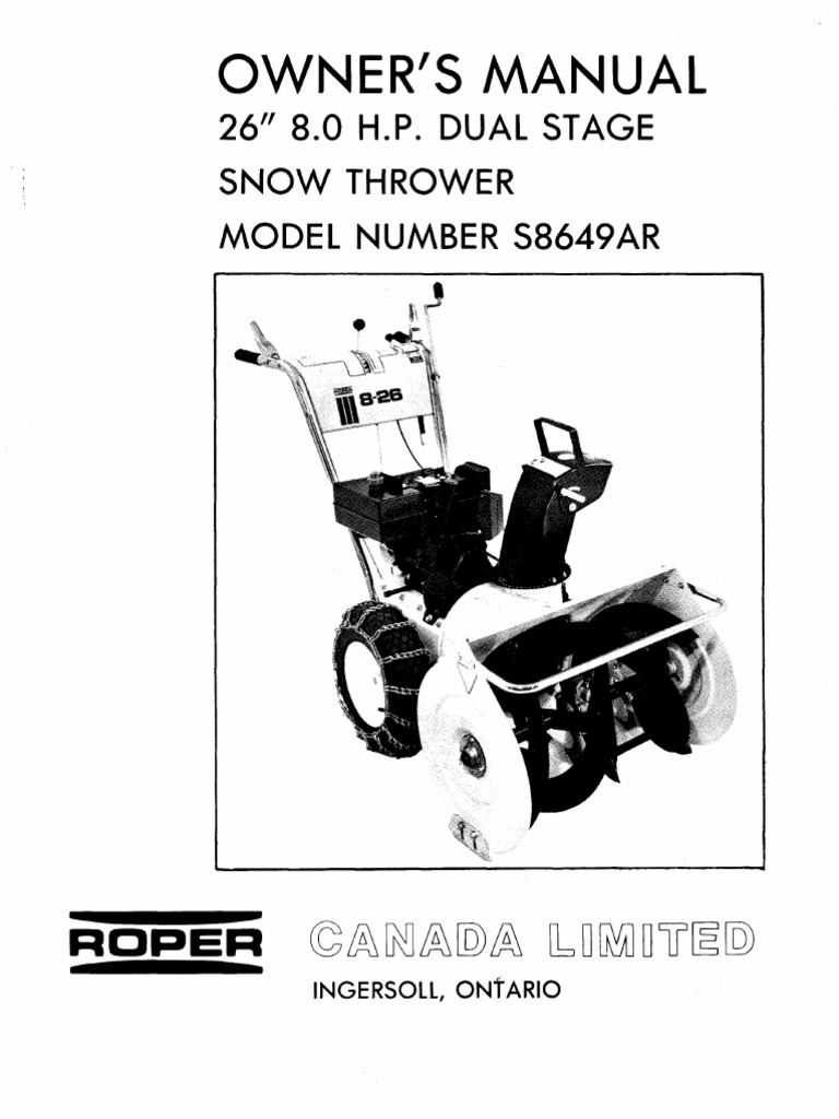 Roper S1749AT, Serial #000185 | Snowblower Forum