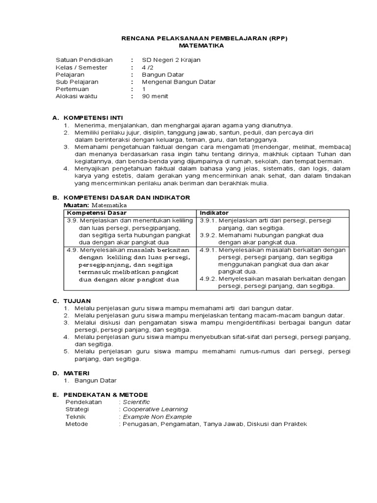 4.9.1. RPP Bangun Datar | PDF