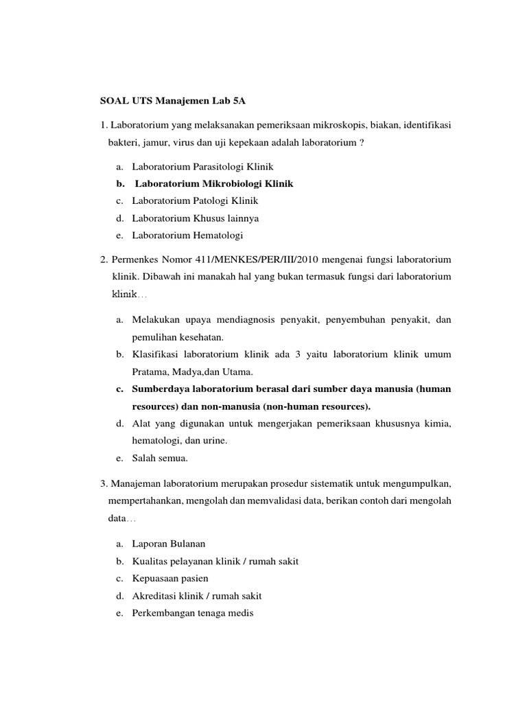 SOAL Manajemen Lab 5A | PDF