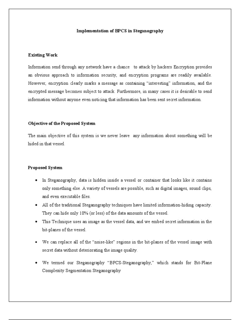 Implementation of BPCS in Stegnography | PDF | Information Technology ...